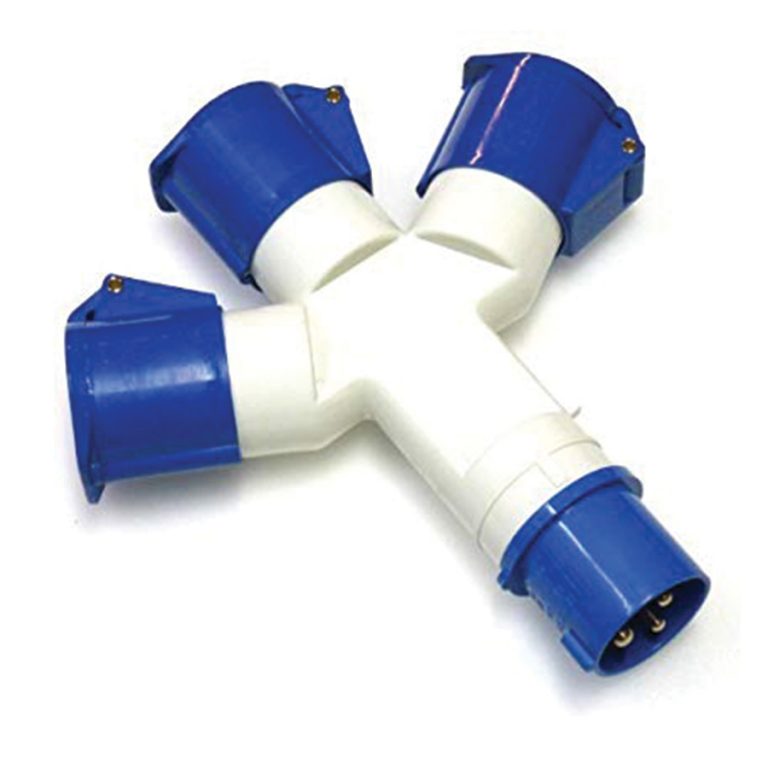 Single Phase Adaptor 16 Amp - 3x 16 Amp (Solid) SPA16316S - Powerline